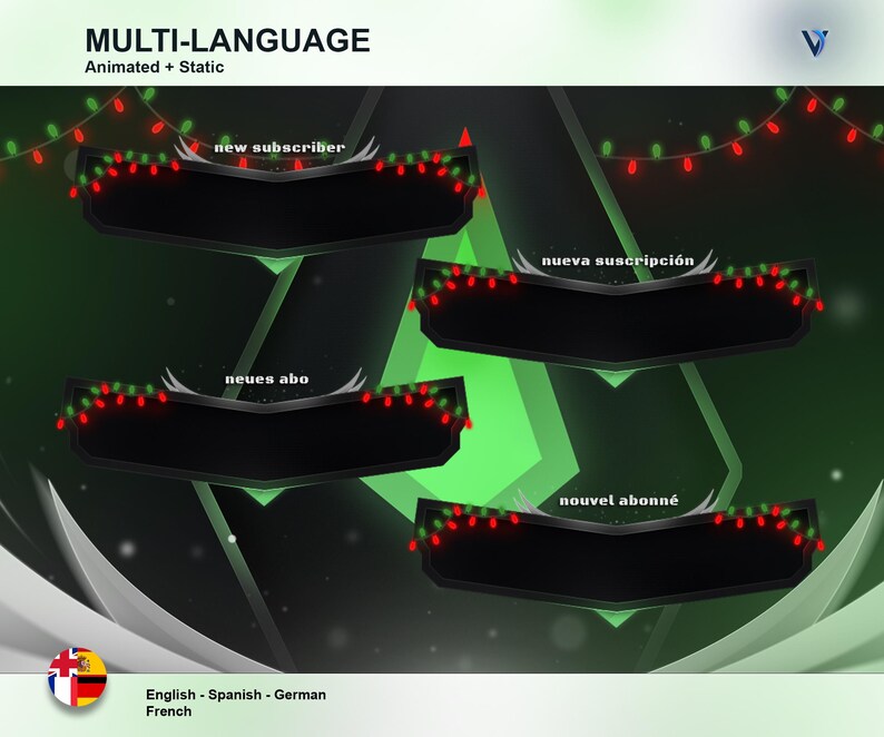 Dashing Xmas Animated Stream Alerts Pack | Christmas Modern Themed ...