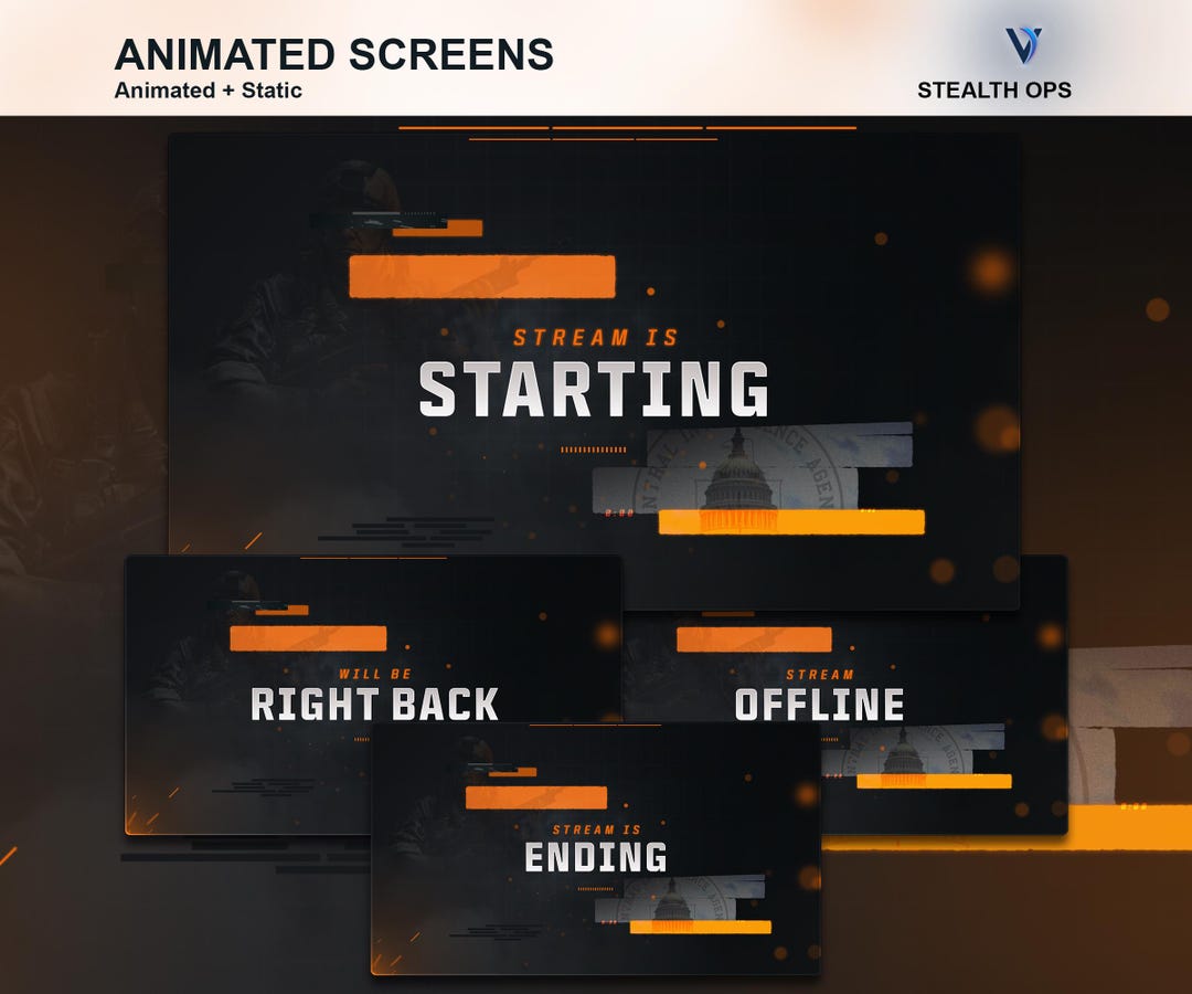 Stealth Ops Animated Stream Screens: Military Theme (digital Product ...