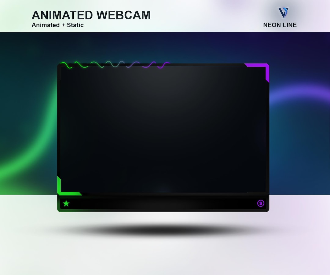 Neon Line Webcam Overlay |neon Glow Purple Green Facecam Overlay ...