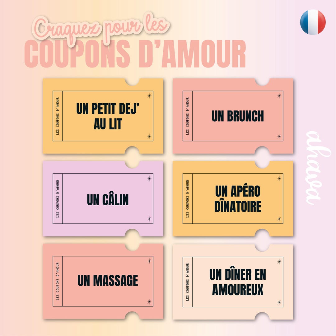 Printable Love Coupons Couple Gift Valentine's Day Idea Little Romantic ...