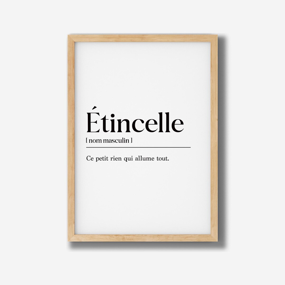 Spark Definition Poster - Minimalist Wall Art - Romantic - Original ...