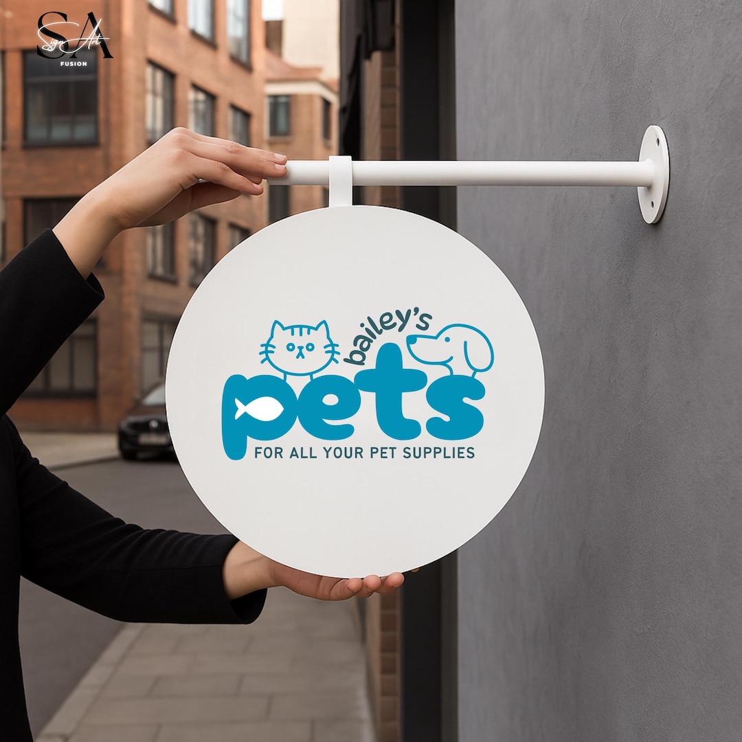 Custom Wall Mounted Blade Sign for Business | Double Sided Hanging ...