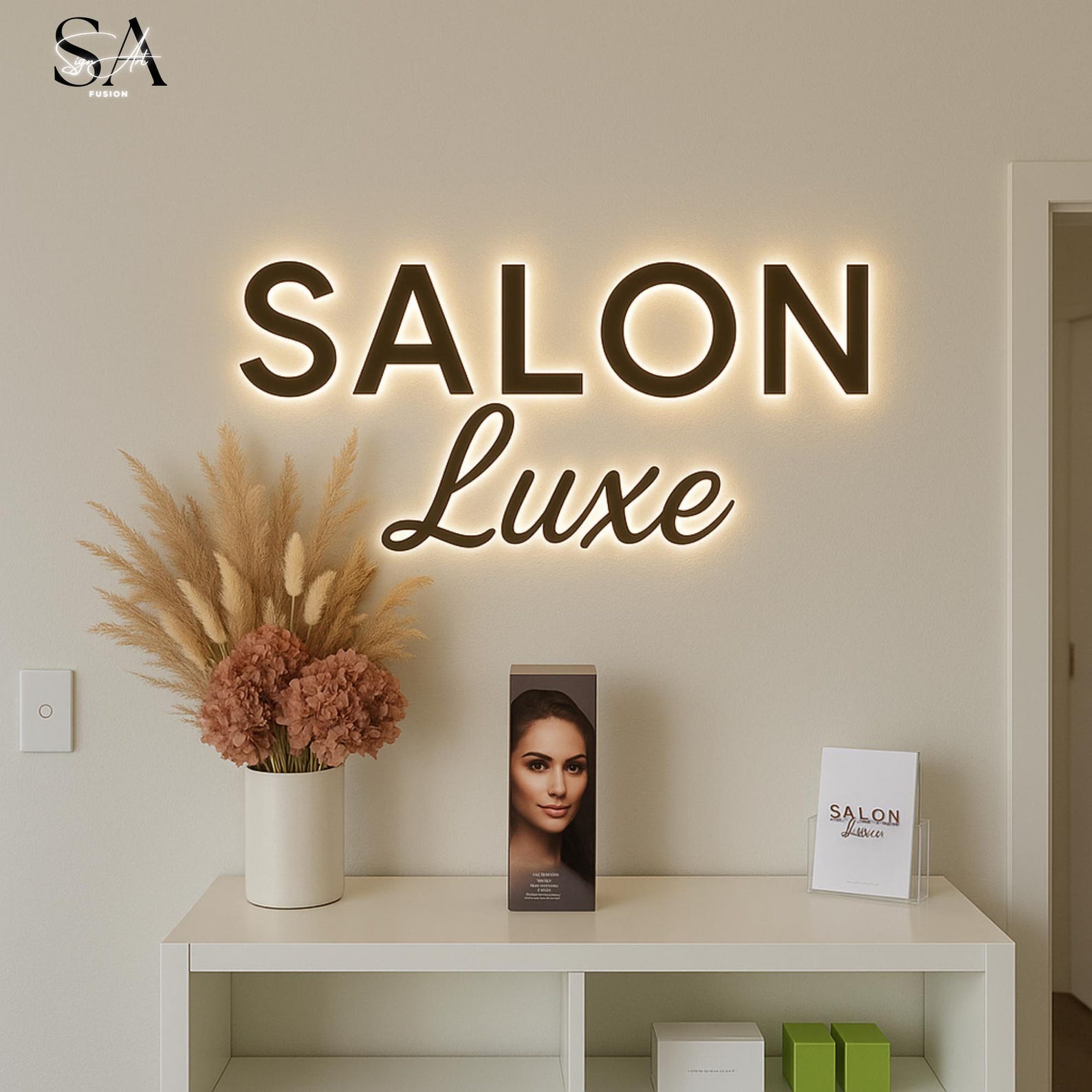 Custom Metal Backlit Sign With LED Light Box, 3D Logo Sign for Office ...