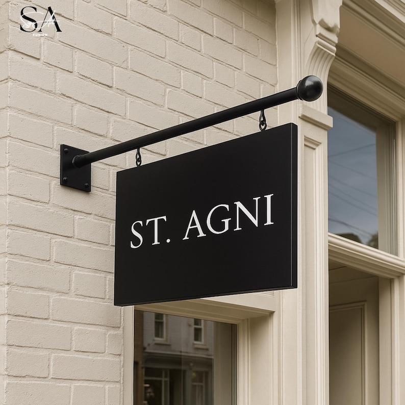 Custom Square Blade Sign for Business | Double Sided Hanging Metal Shop ...