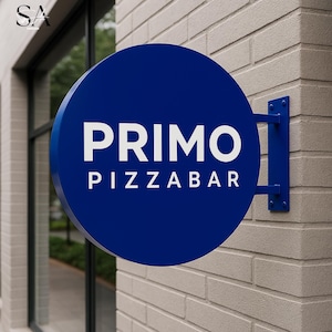 Custom Round Blade Sign for Business | Double Sided Hanging Metal ...