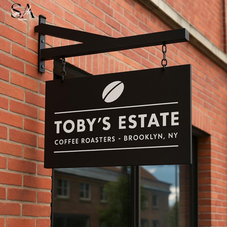 Custom Rectangle Blade Sign for Business | Double Sided Metal ...