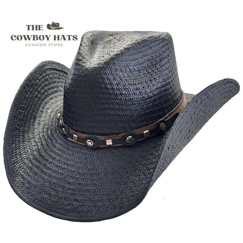 Steel Horse Black Shapeable Panama Straw Cowboy Hat - Etsy