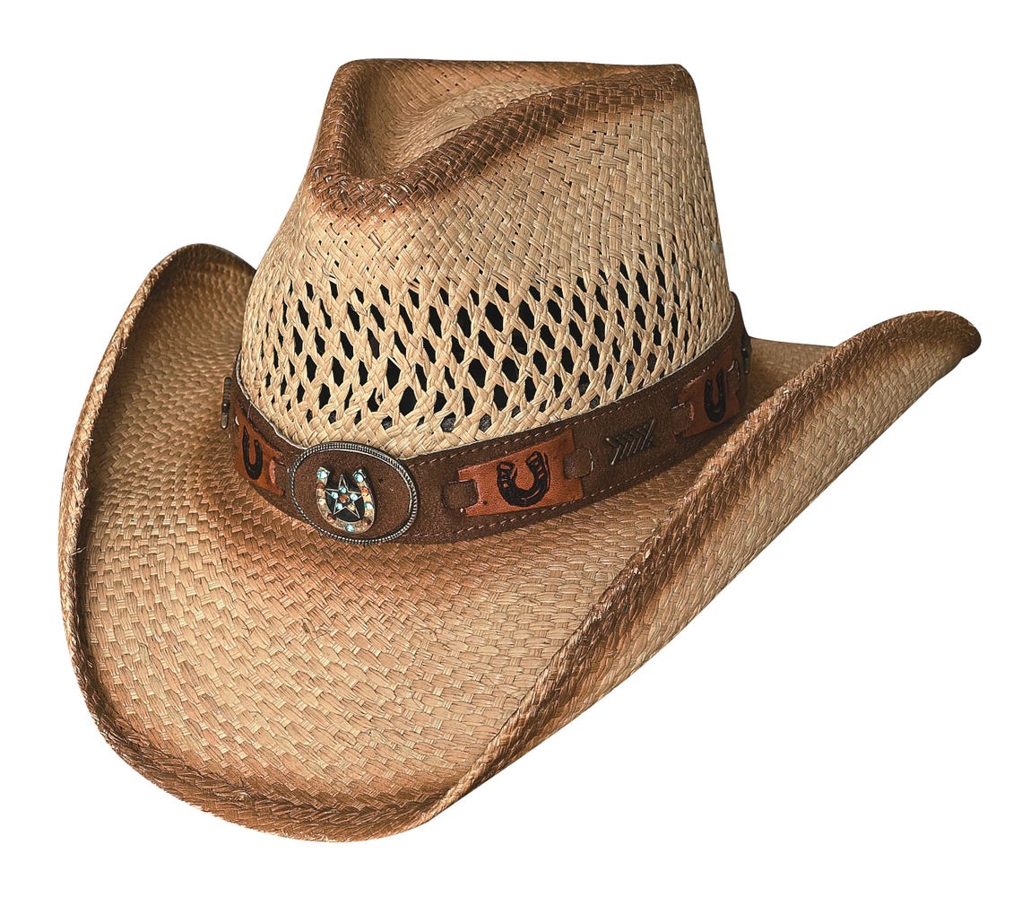 Lucky Strike - Beige Shapeable Panama Straw Cowboy Hat by Bullhide - Etsy