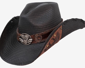 Buffalo Soldier Black - Black Shapeable Panama Straw Cowboy Hat - Etsy
