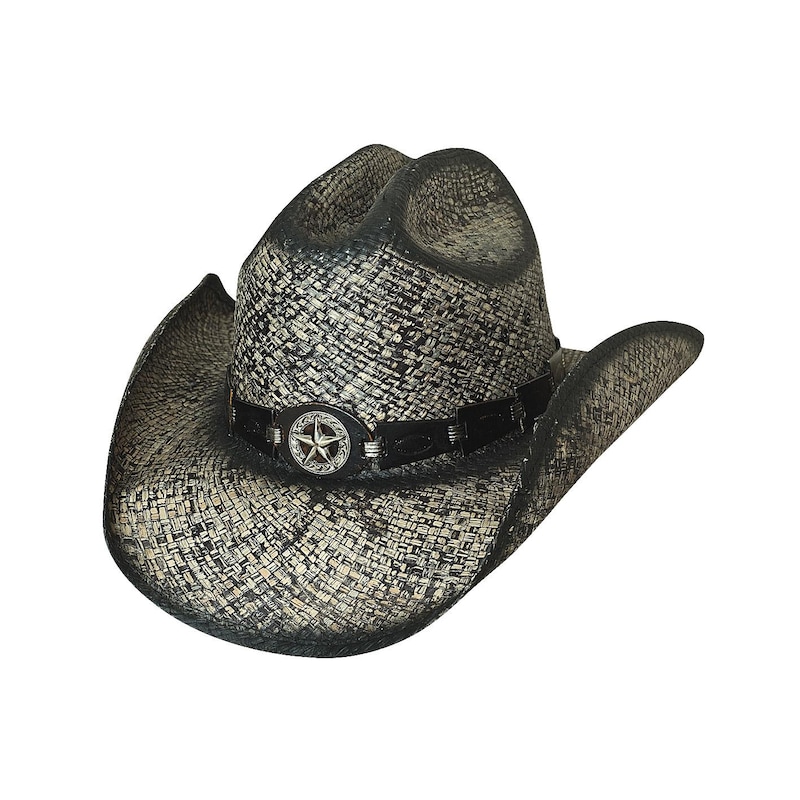 Black Straw Cowboy Hat - Etsy