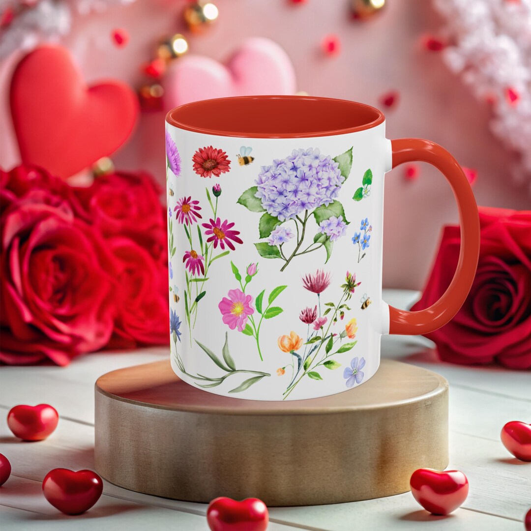 Wildflower Coffee Mug 11 Oz, Boho Wildflower Garden Mug, Vintage ...