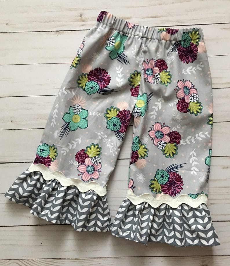 Sale Girls 9-12months Floral Baby Ruffle Pants Ready to - Etsy