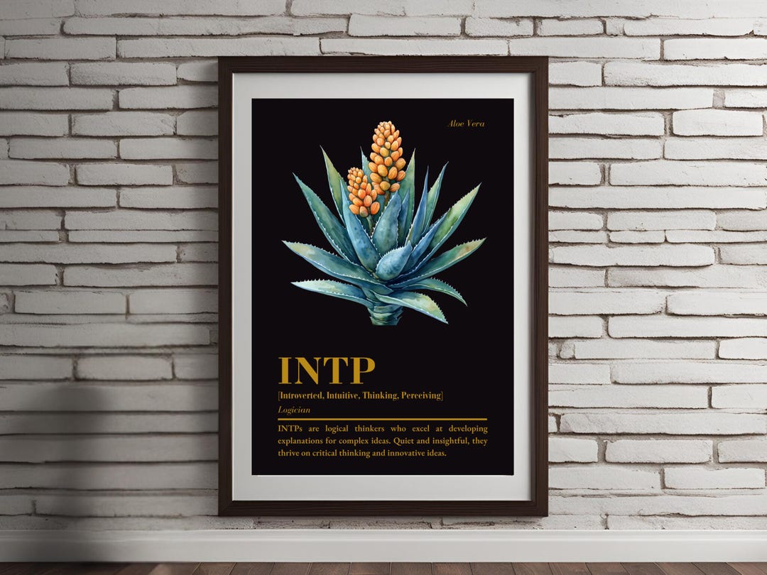 MBTI Poster INTP Wall Art Spirit Plant Wall Art Aloe Vera Wall Art ...