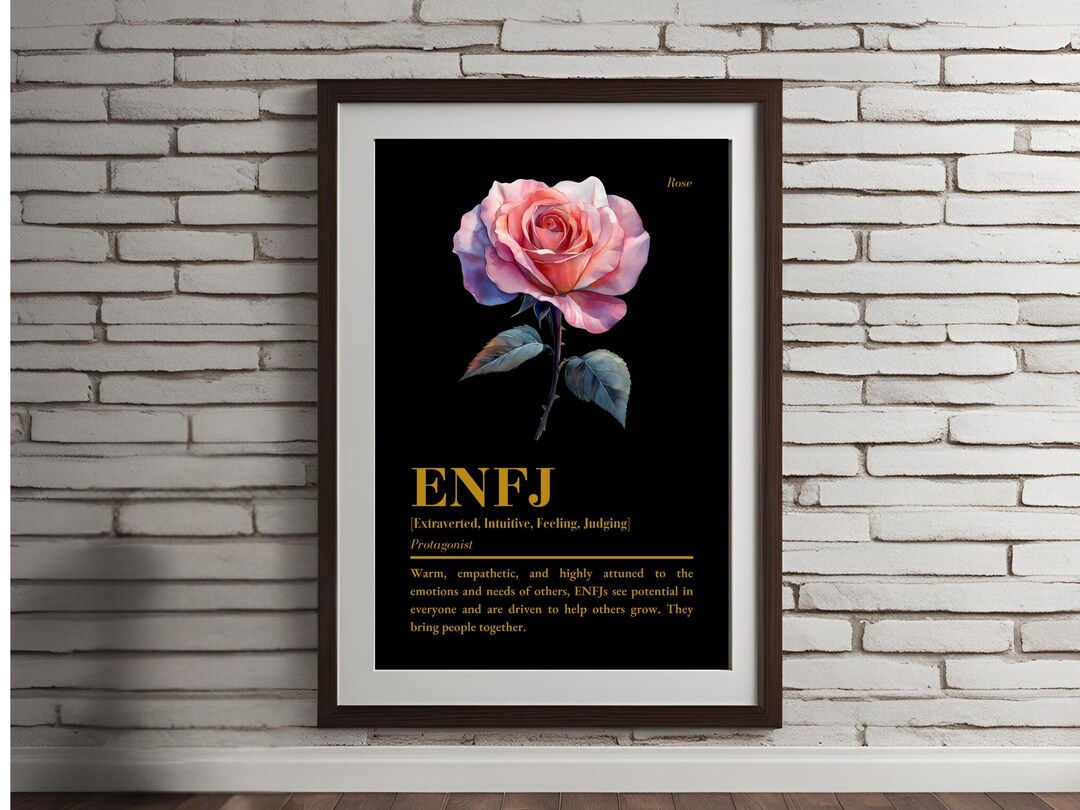 MBTI Poster ENFJ Wall Art Spirit Plant Wall Art Rose Wall Art Flower ...