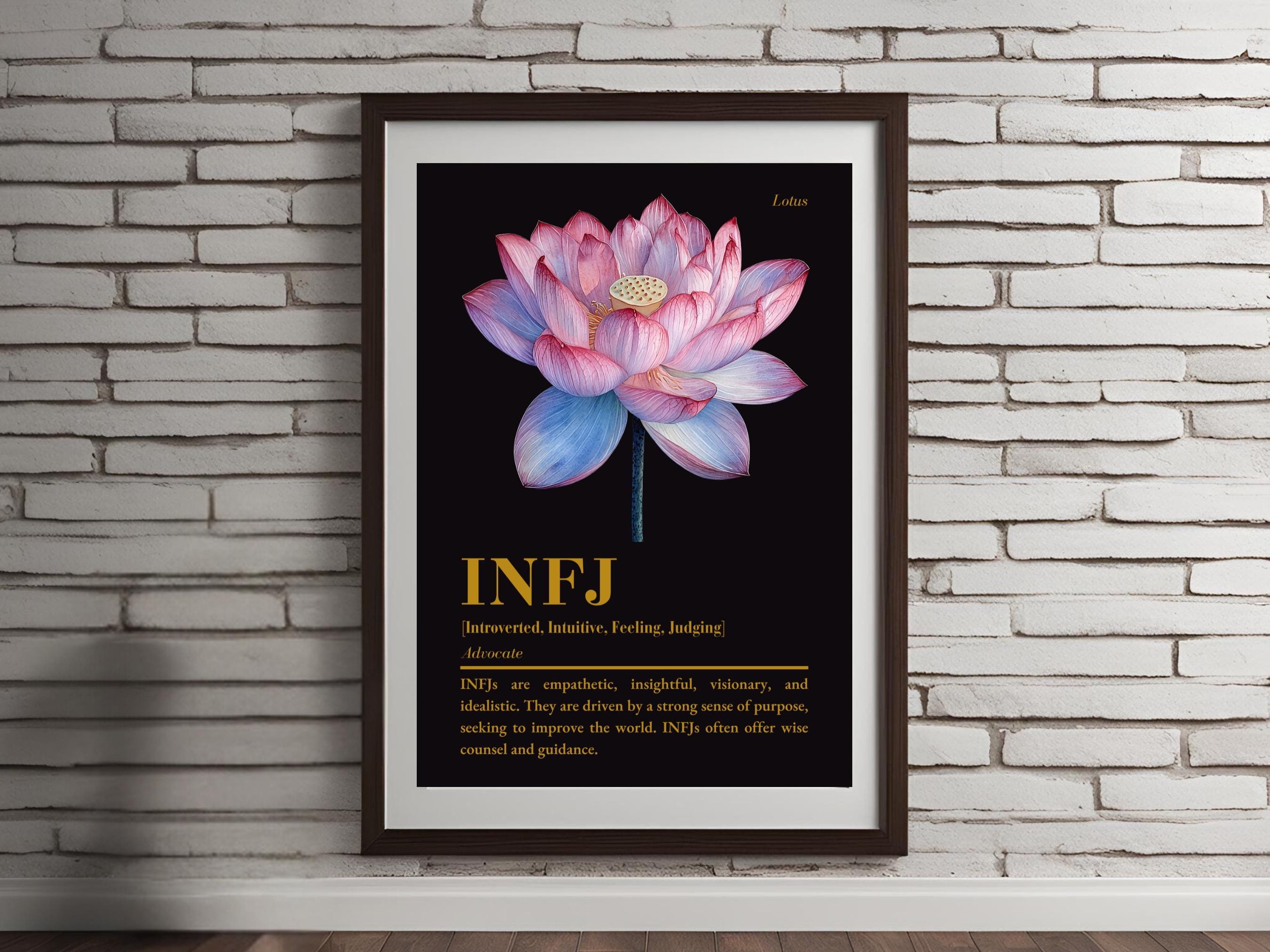 MBTI Poster INFJ Wall Art Spirit Plant Wall Art Lotus Wall Art ...