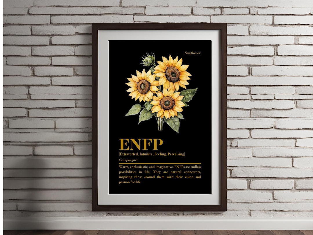 MBTI Poster ENFP Wall Art Spirit Plant Wall Art Sunflower Wall Art ...