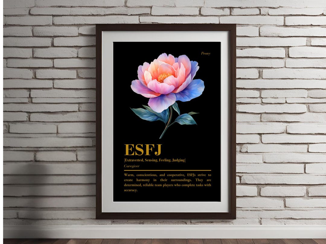 MBTI Poster ESFJ Wall Art Spirit Plant Wall Art Peony Wall Art Flower ...