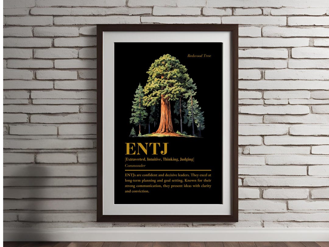 MBTI Poster ENTJ Wall Art Spirit Plant Wall Art Redwood Tree Wall Art ...