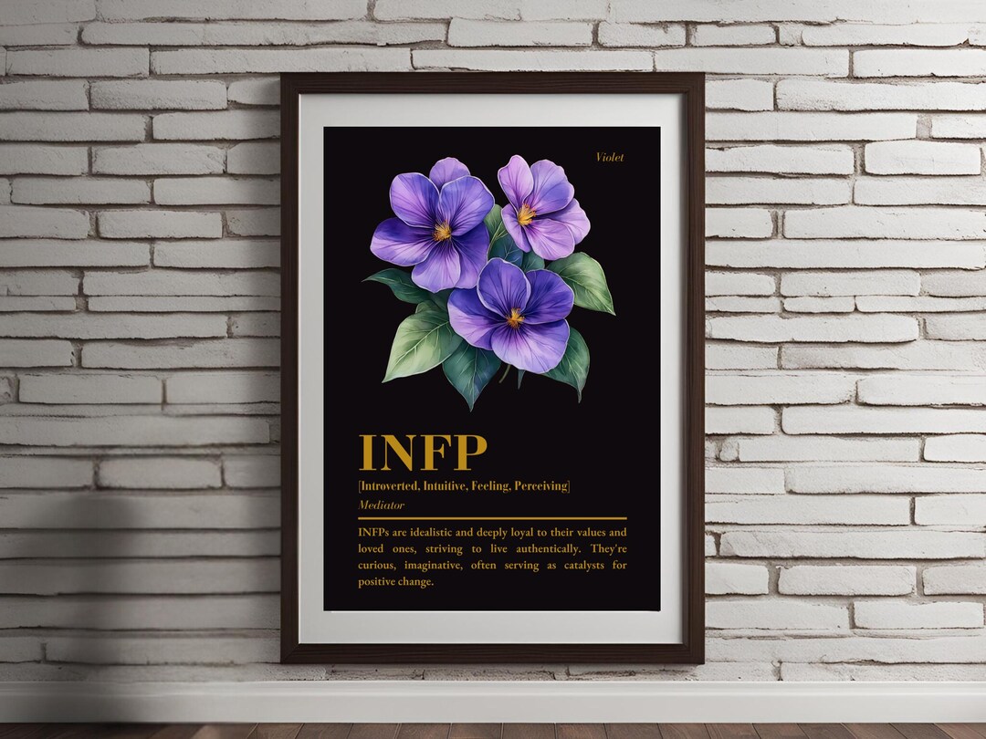 MBTI Poster INFP Wall Art Spirit Plant Wall Art Violet Wall Art Flower ...
