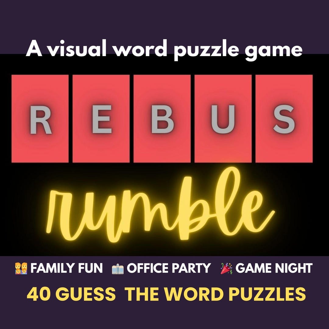 Rebus Puzzle – Visual Word Puzzle| Office Party Game, Classroom ...