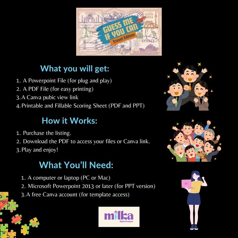 Trivia Travel Game - Office Team Building Activity (canva & Powerpoint ...