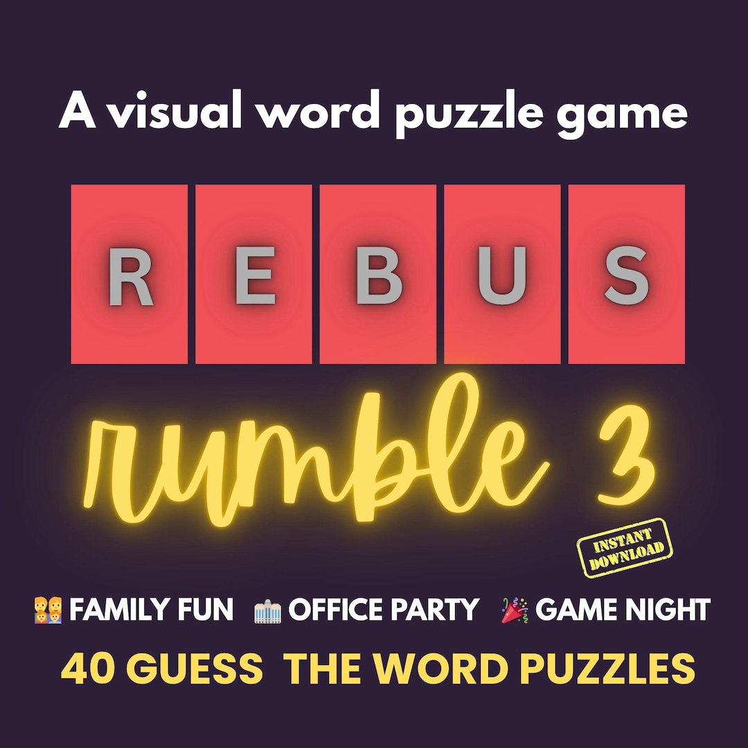 Rebus Puzzle – Visual Word Puzzle| Office Party Game, Classroom ...