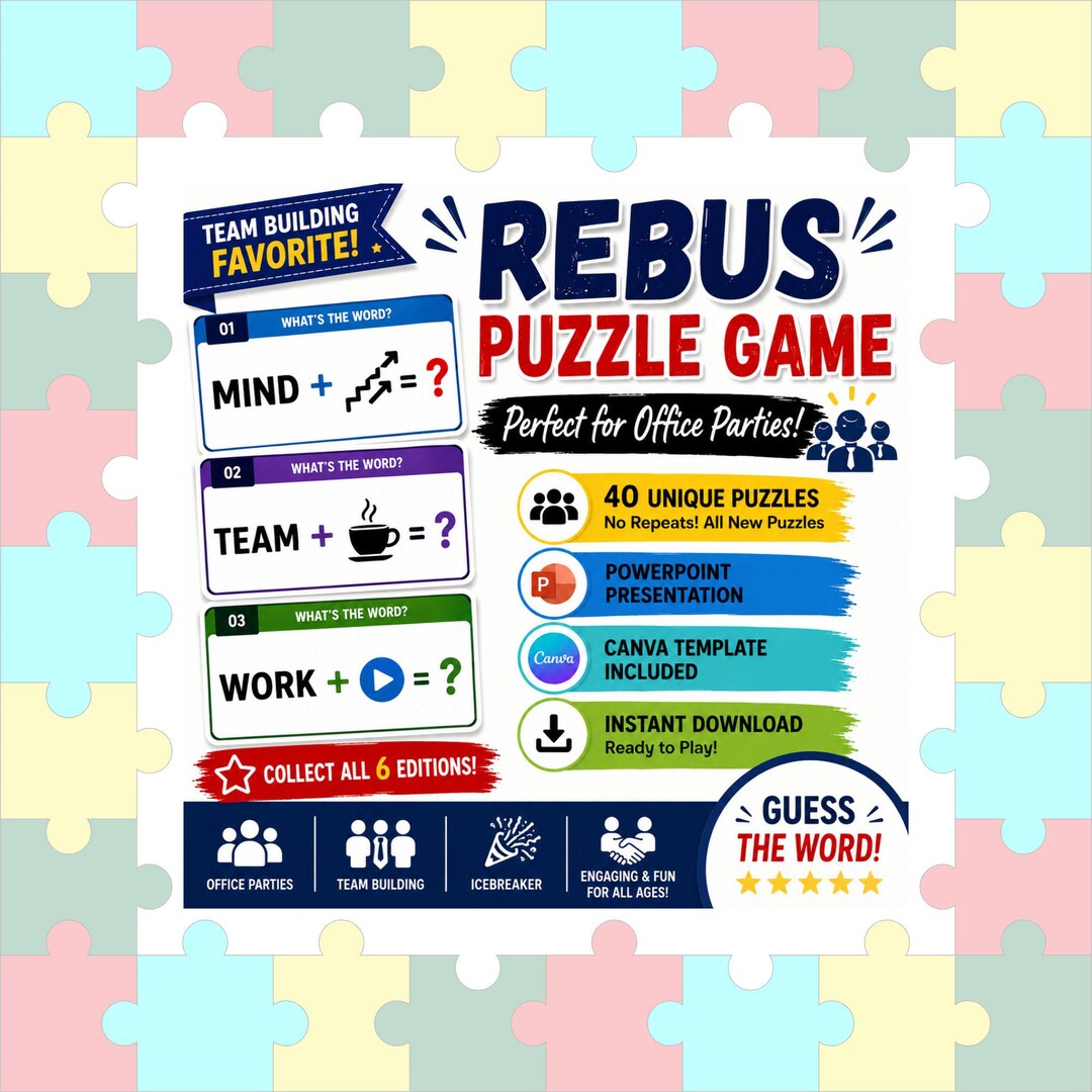 Office Rebus Puzzle Game | Staff Meeting Team Building Icebreaker ...