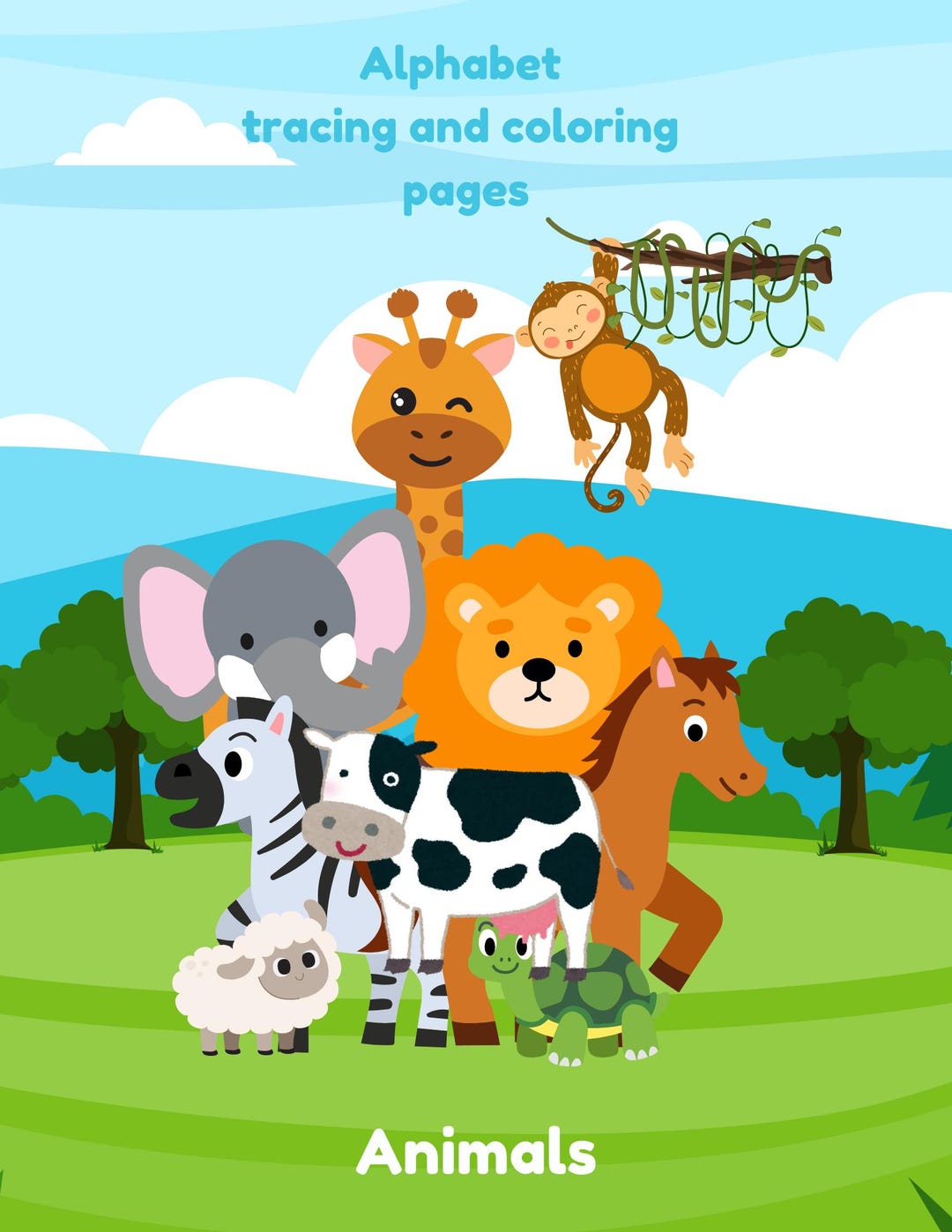 Animal Themed Color and Trace Activity | - Animals | 57-page Tracing ...