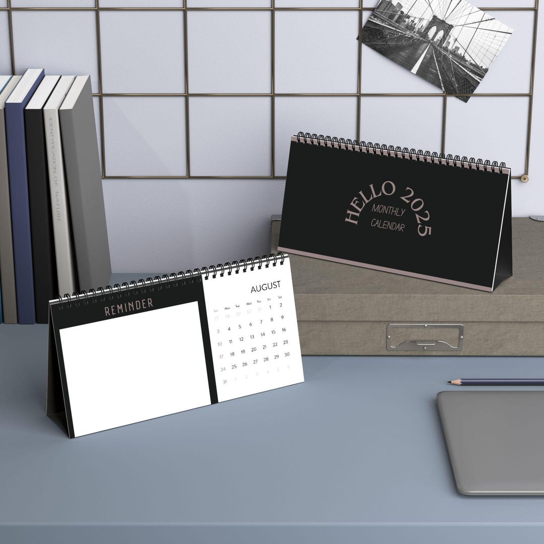 2025 Desktop Calendar Monthly Planner, Minimalist Office Decor, Student ...