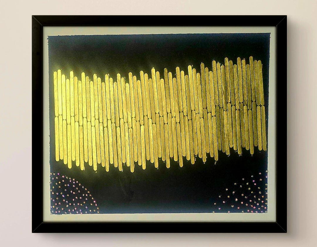 Golden Thread' Wall Art. Made With Popsicle Sticks and Painted in Gold ...