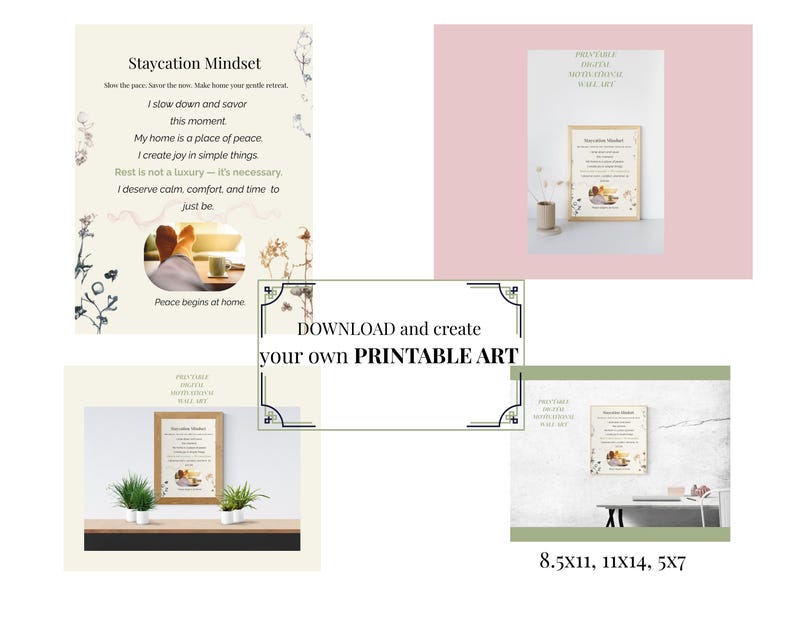 Motivational Printable Wall Art | Create Your Own Staycation Prints ...