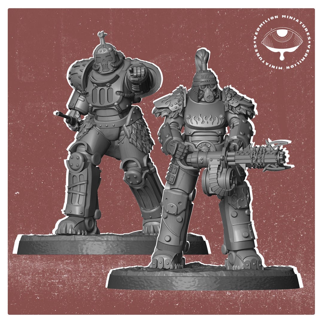 2x Power Armour - Red Rock Raiders Collection 32mm (vermilion ...