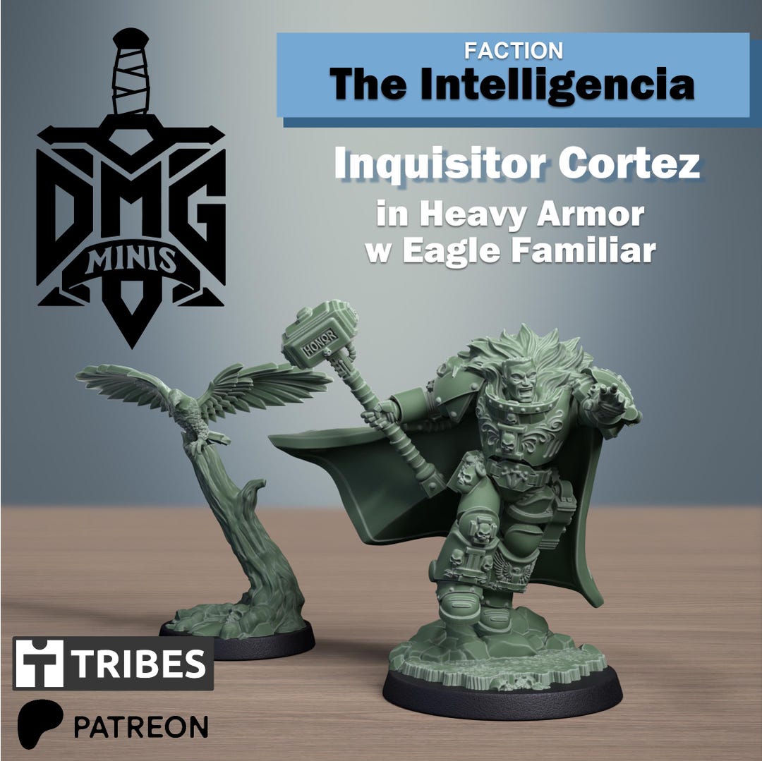 Inquisitor Cortez in Heavy Armour With Eagle, Inquisition sculpted by ...