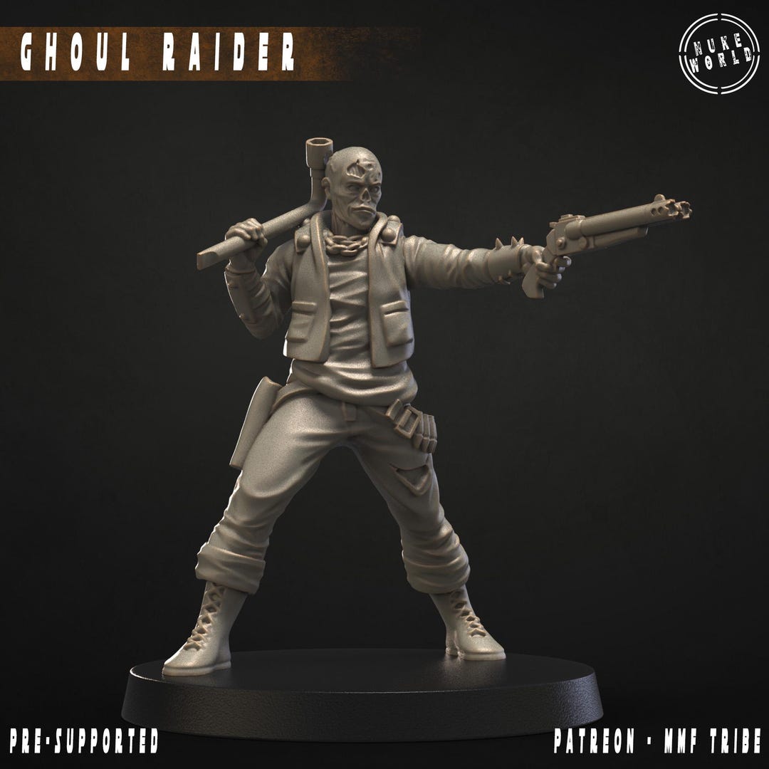 Ghoul Raider With Shotgun and Pipe - 32mm Miniature | Fallout | Scifi ...