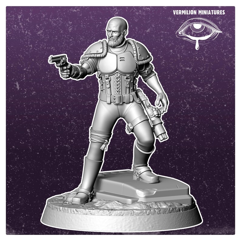 Leather 2 Armoured Wastelanders, 32mm sculpted by Vermilion Miniatures ...