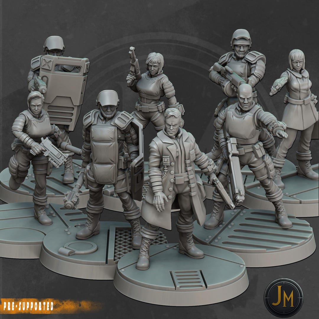 Bunker Security Agents Complete Set (sculpted by Nuke World) - Multiple ...