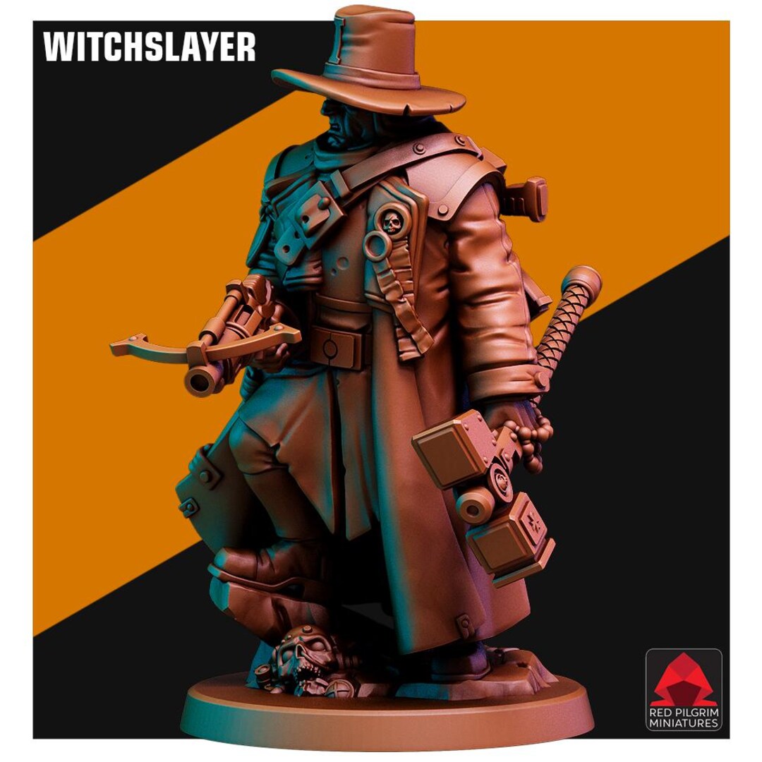 Witchslayer (red Pilgrim) 32mm Heroic Scale Proxy Minis for Wargames ...