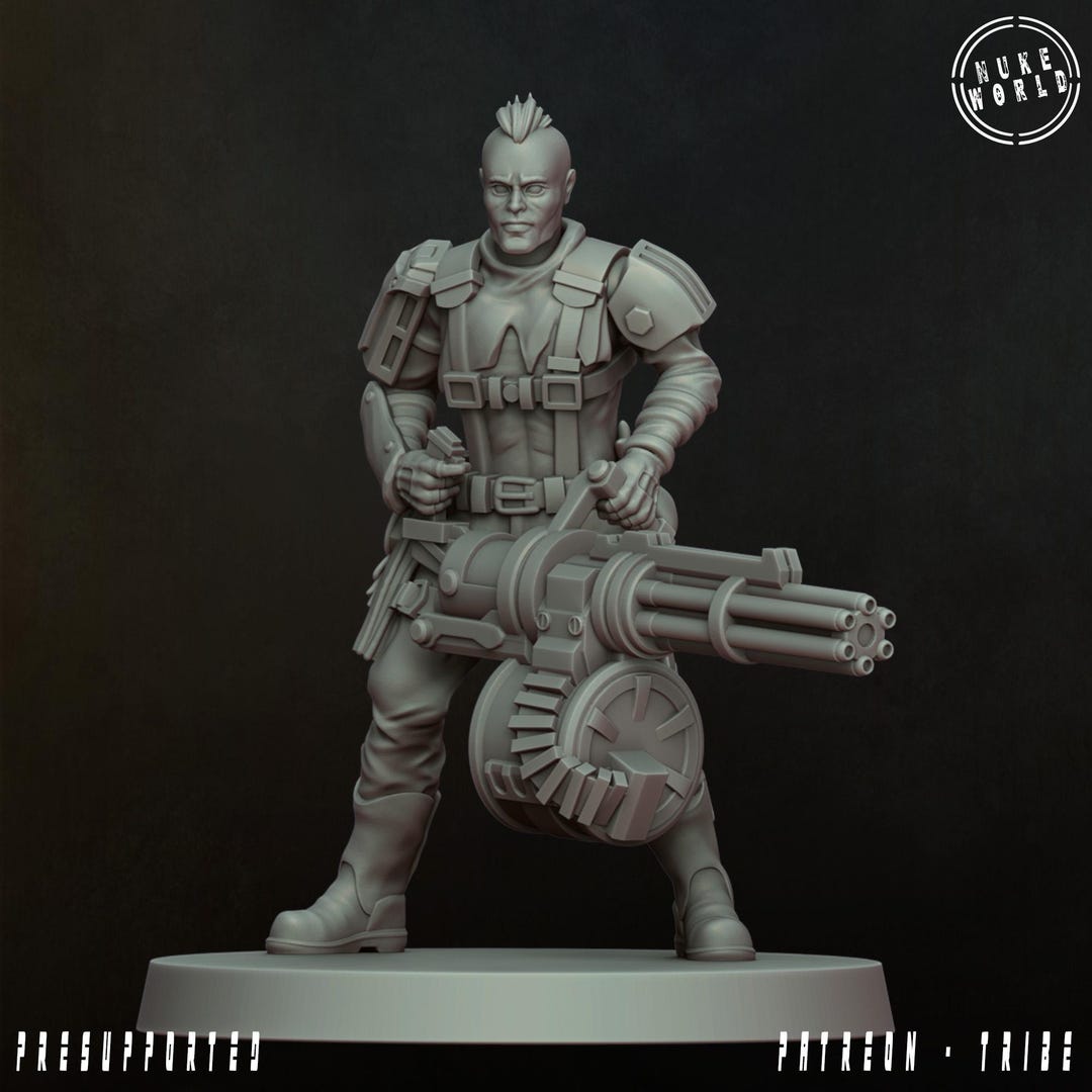 Gunner 7 - With Minigun (nuke World) 32mm Scale | Proxy Mini for ...
