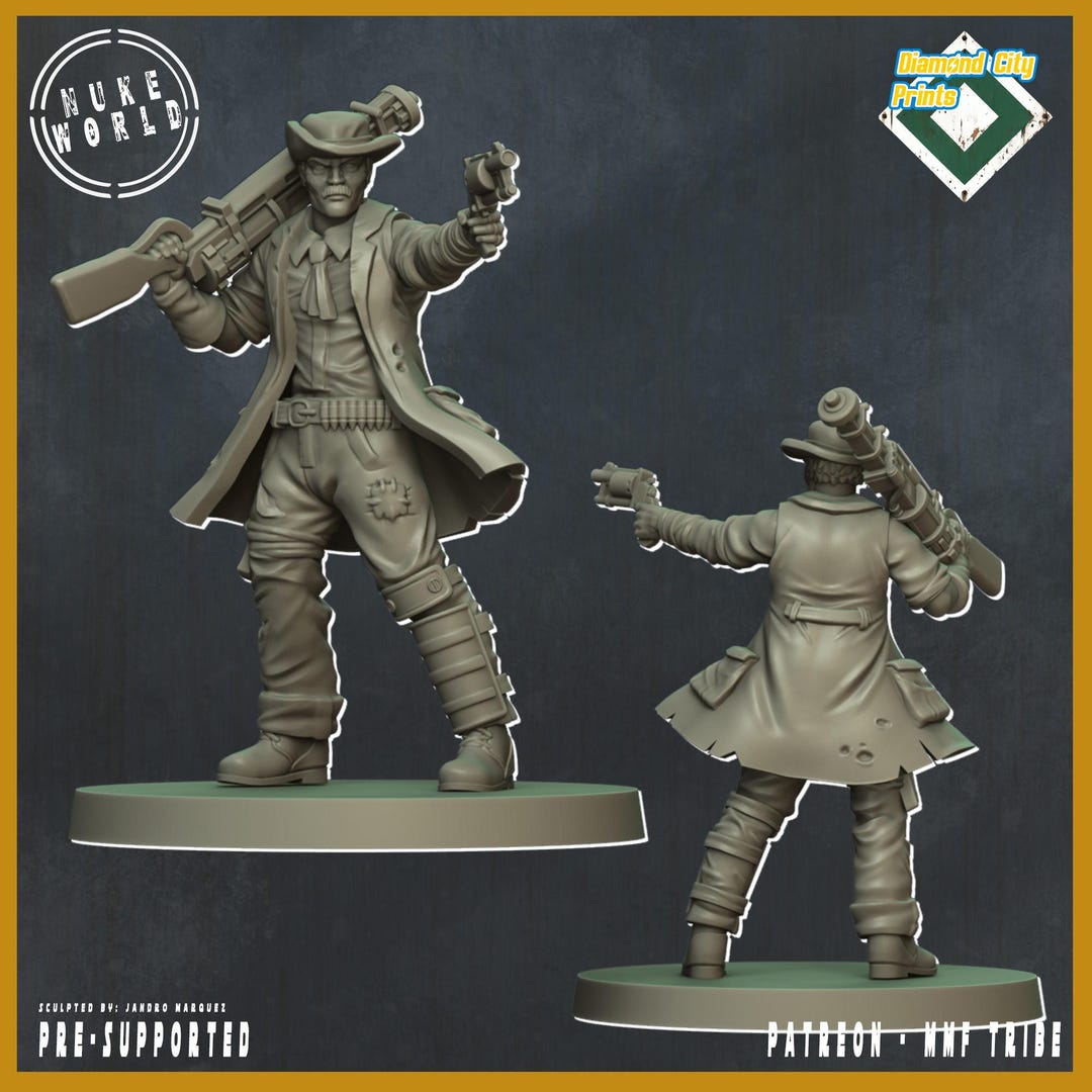 Minutemen W/ Laser Musket & Pipe Pistol - 32mm Miniature | Fallout ...