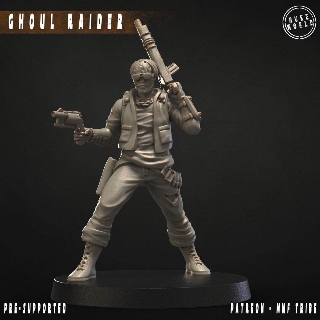 Ghoul Raider With Rifle and Revolver - 32mm Miniature | Fallout | Scifi ...