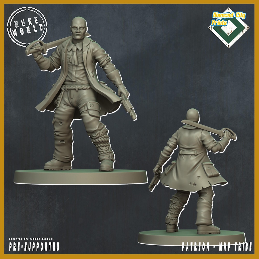 Minutemen With Revolver and Sword - 32mm Miniature | Fallout | Scifi ...