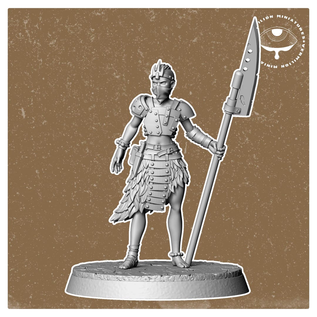 Tribal Girl - Tribal Collection (vermilion Miniatures) 32mm Proxy Mini ...