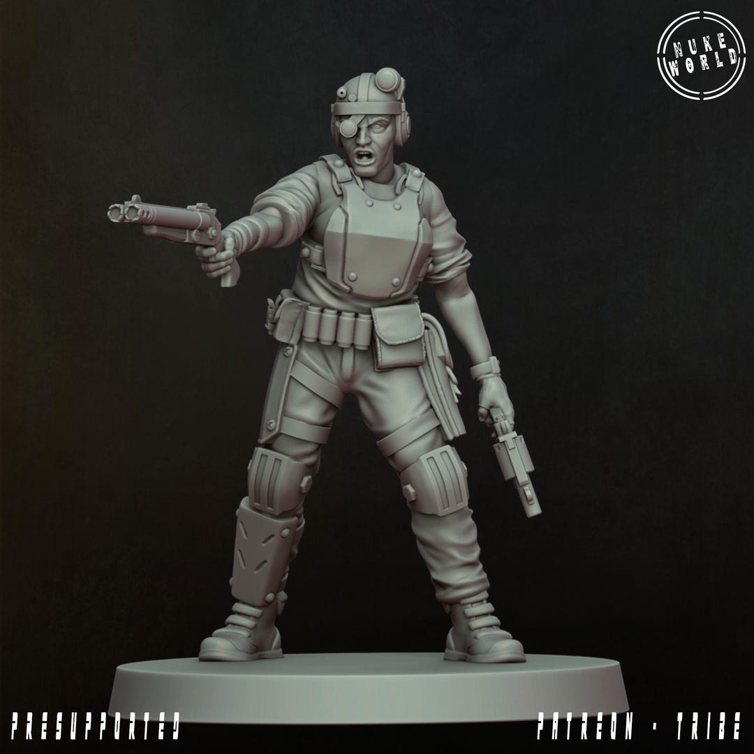 Gunner 5 With Shotgun and Pipe Revolver nuke World 32mm Scale Proxy ...
