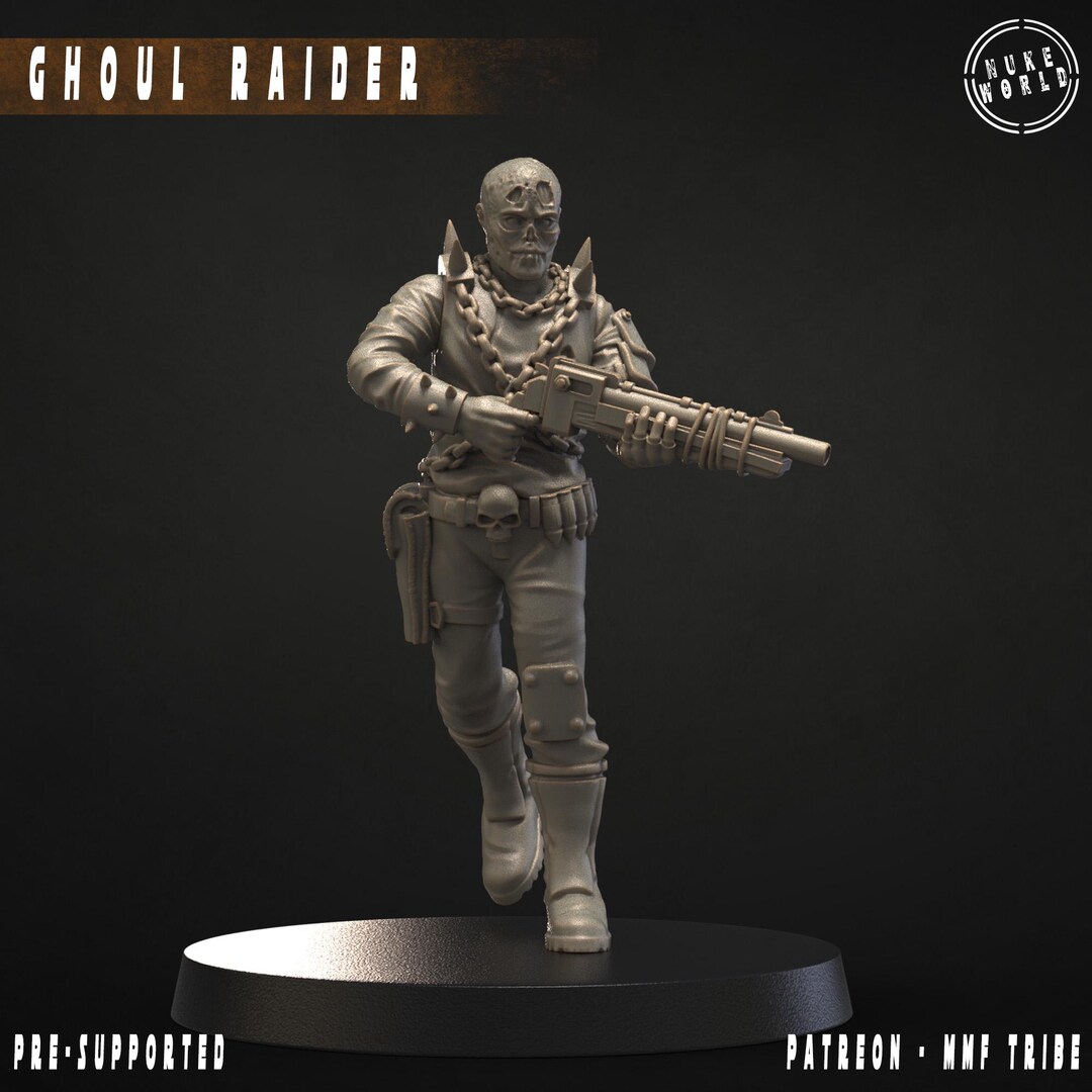 Ghoul Raider With Shotgun - 32mm Miniature | Fallout | Scifi | RPG ...