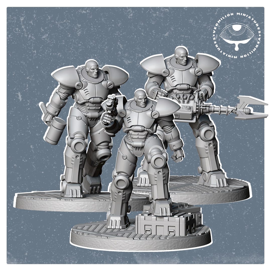 High Tech Armour Set 1 - Steel Rising 32mm (sculpted by Vermilion ...