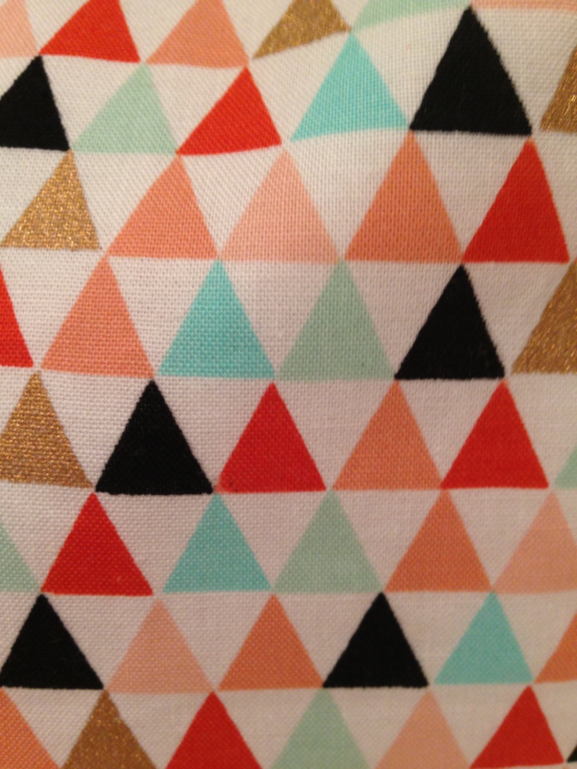 Lunch Bag Insulated Gold Melon Aqua Triangles | Etsy