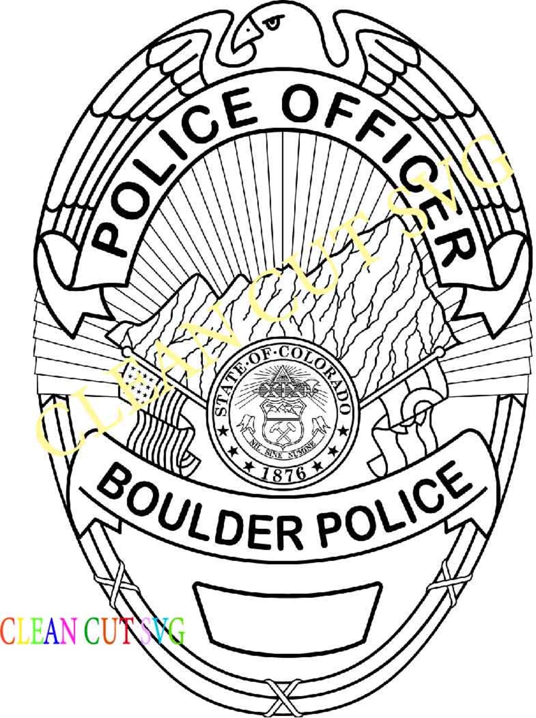 Boulder Police Svg Vector Badge Without Black White Badge Number ...