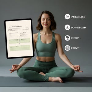 Yoga Pose Progress Journal Printable - Mindful Practice Tracker - A4 A5 ...