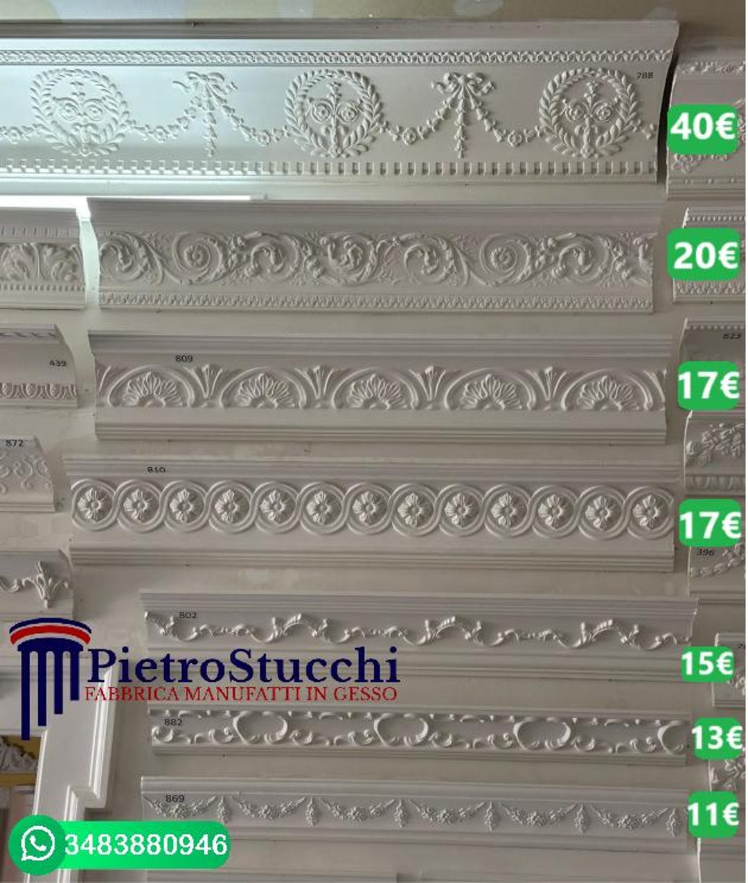 Frames Shells Mouldings Profiles Plaster Decorations Stucco Gypso ...