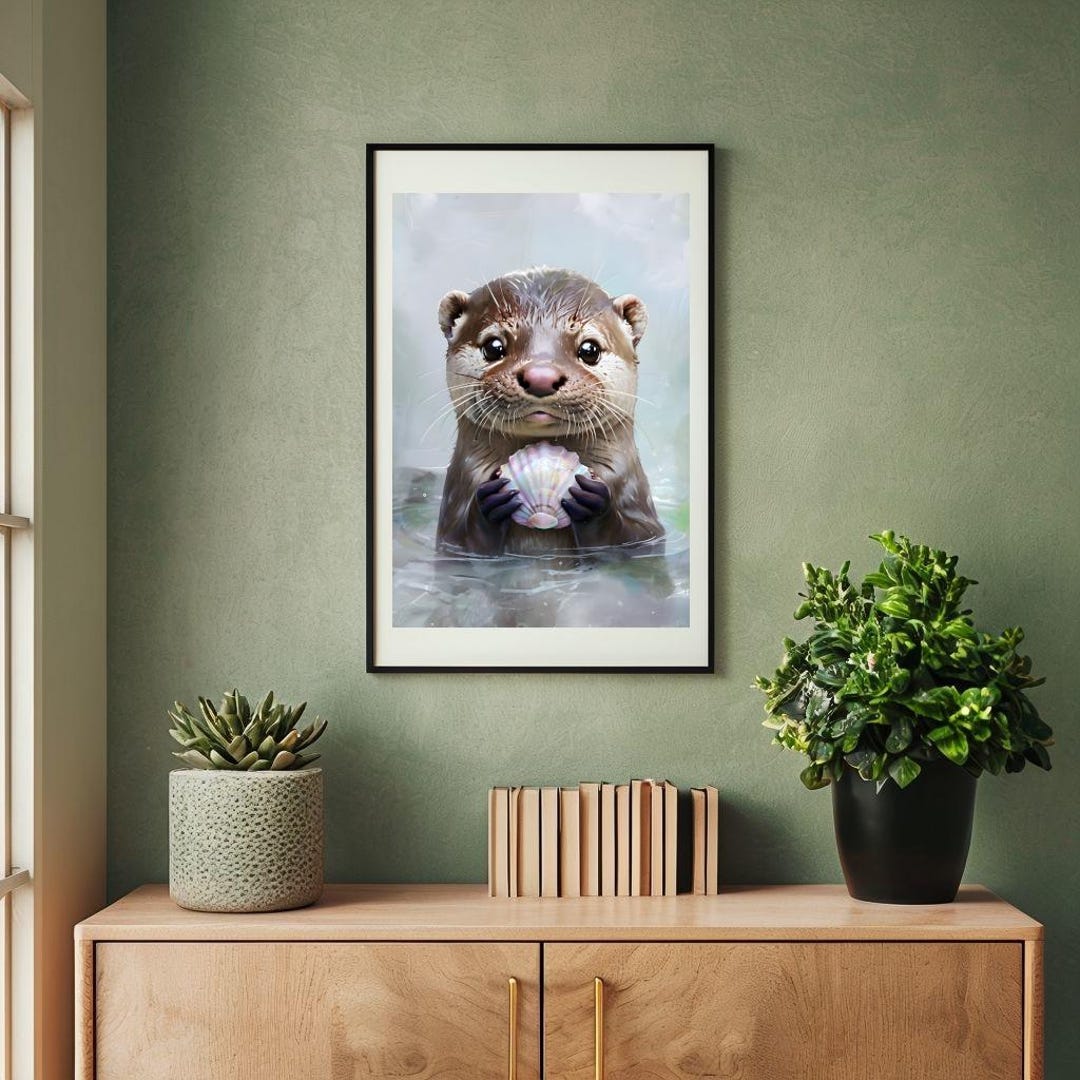 Otter Digital Wall Art Instant Downloadable Artwork or Desktop ...